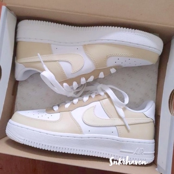Nike | Shoes | Nike Tan Air Force S Custom | Poshmark
